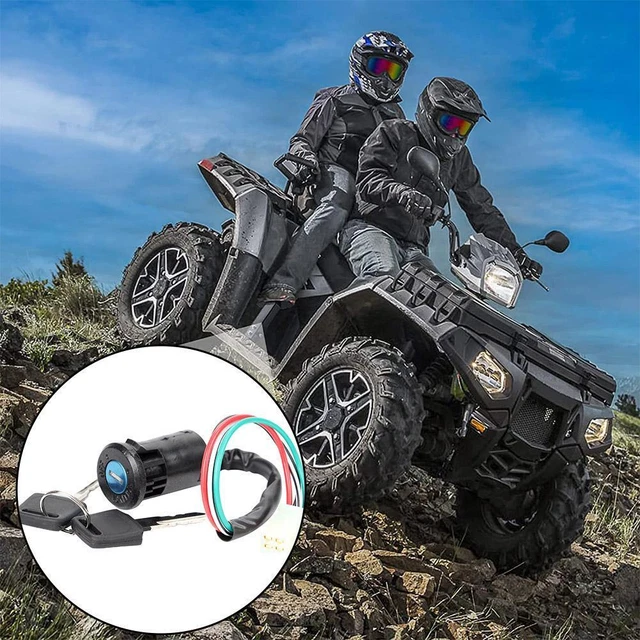MOTORCYCLE KEY BARREL Ignition Switch 4 wire On/Off Motorbikes ...
