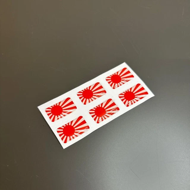 JDM JAPAN RISING Sun Flag Domed Gel Stickers Car Helmet Universal Decal ...