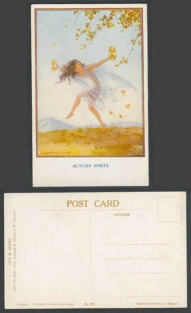 MARGARET W. TARRANT Old Postcard Autumn Sprite Out O' Doors, Girl ...