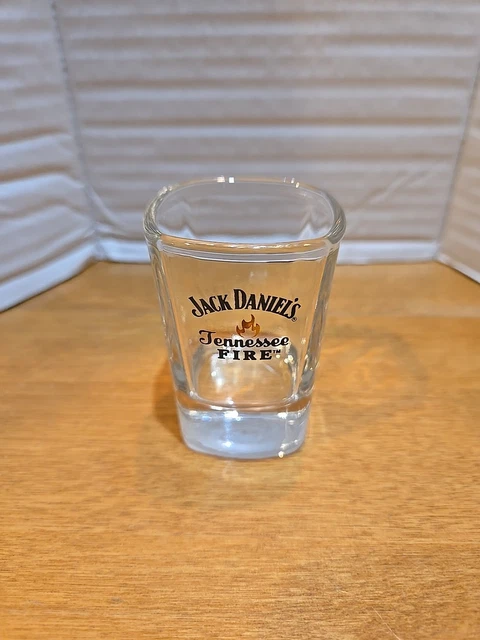 JACK DANIEL'S TENNESSEE Fire🔥Whiskey Shot Glass Square Heavy Bottom ...