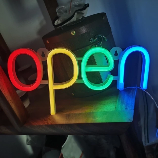 USB PORT LED Neon Sign Light Battery Powered Night Lamps Office Signage ...