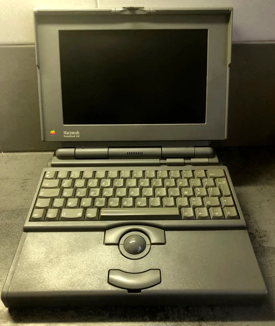 VINTAGE MACINTOSH POWERBOOK 140 Apple avec Adaptateur /Sacoche /Modem ...