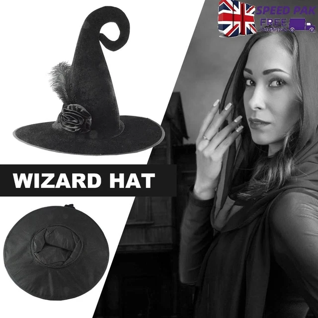 HALLOWEEN BLACK WIZARD Hat Versatile Witch Costume Headgear for ...