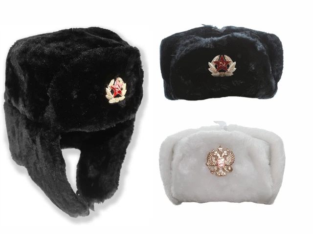 RUSSISCHE USCHANKA PELZMÜTZE Fellmütze Armee Ushanka Wintermütze ...