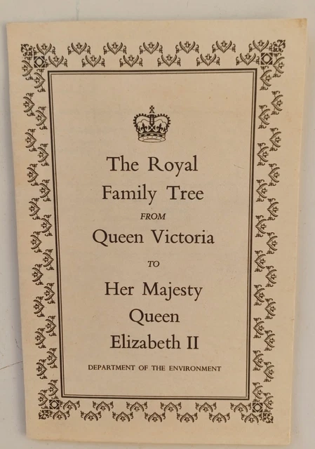 ROYAL FAMILY TREE From Victoria To Queen Elizabeth Il Crown copyright ...