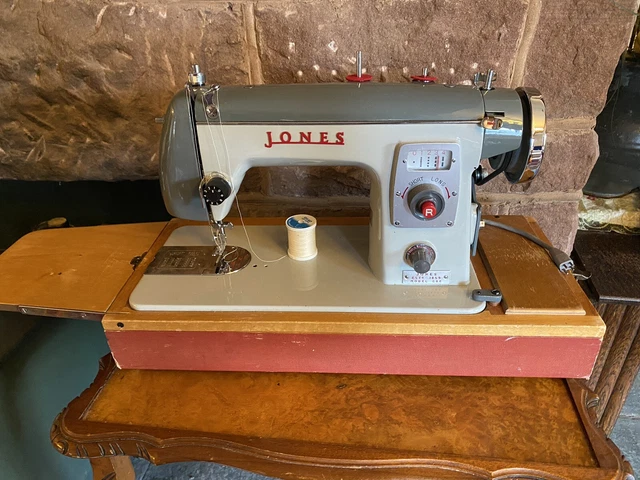 VINTAGE JONES MODEL Electric Sewing Machine With Buttonholer £75.00 ...