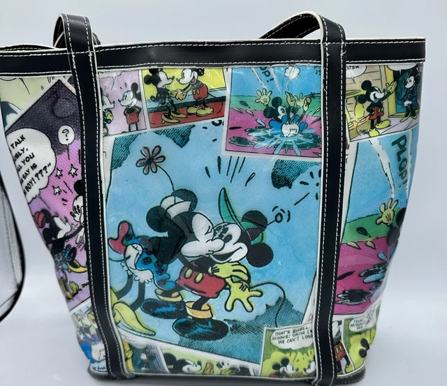 DISNEY MICKEY AND MInnie Mouse Comic Strip Tote Bag Vinyl 10 X 12 Inner ...