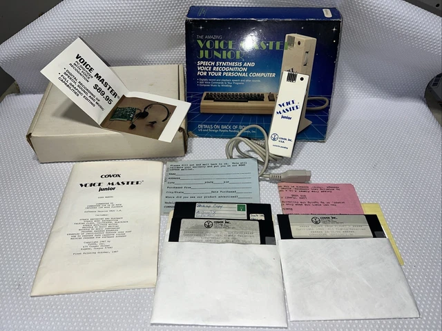 COVOX VOICE MASTER Junior Digitizer Commodore 64 C64 Box Manual Disks ...