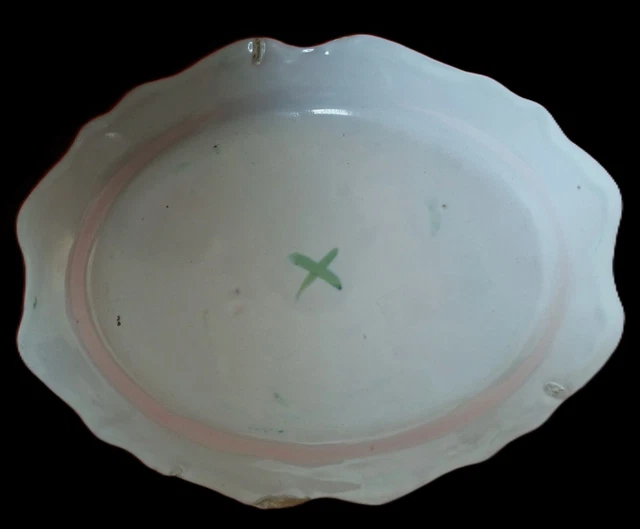 PLAT EN FAÏENCE Sud-Ouest XVIII / XIX ème Décor aux grotesques vert EUR ...