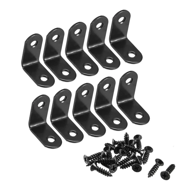 CORNER BRACE ANGLE Bracket Fastener L Shape 30mmx30mmx16mm Black Round ...