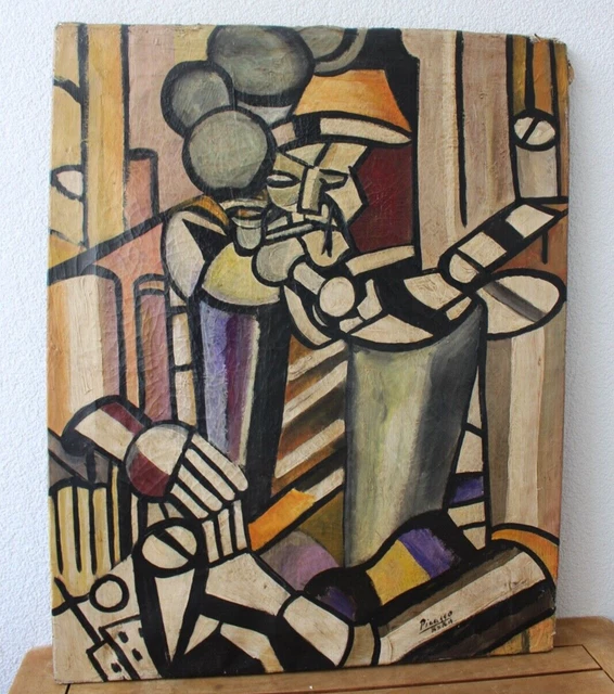 OLD MASTER PABLO PICASSO Cubism Portrait OIL PAINTING on canvas 20th ...