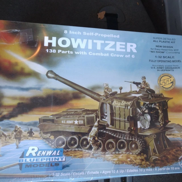 NEW RENWAL BLUEPRINT Models Self Propelled Howitzer Plastic Model 7855 ...