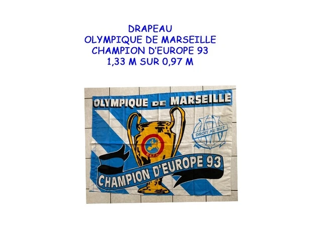 OM DRAPEAU OLYMPIQUE de #Marseille #champion d'Europe 93 Collector EUR ...