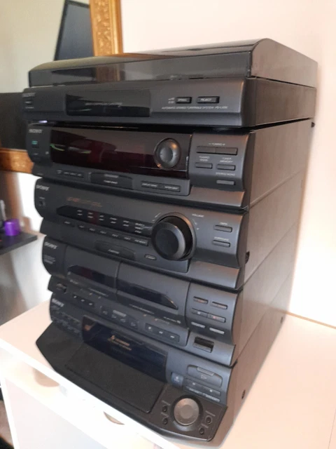 SONY LBT-N355 HI-FI System 5 CD Changer Cassette Radio & PS-LX56 Vinyl ...