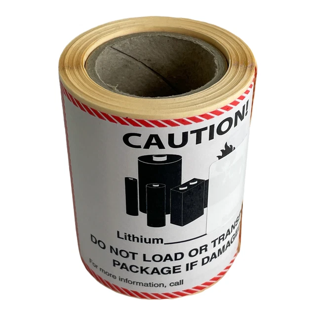 LITHIUM ION BATTERY Postage Labels Dangerous Goods Handling Caution ...