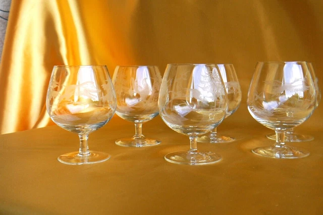 6 COGNACSCHWENKERN Kristallglas Rosenthal Jagd Motiv Cognacgläser EUR 90,00 - PicClick DE