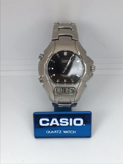 OROLOGIO CASIO VINTAGE Edifice EFA-100 modulo 2318 Digitale/Analogico ...