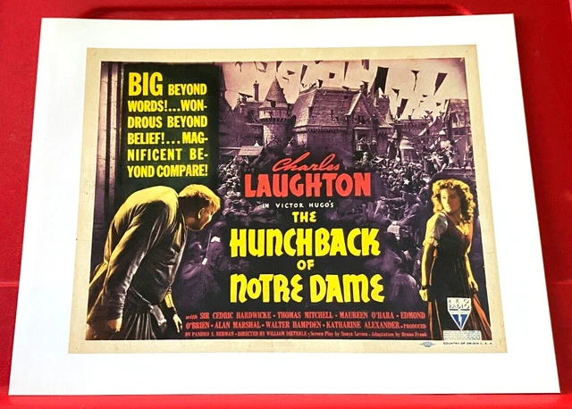 HUNCHBACK OF NOTRE Dame Laughton Movie/Film Lobby Card Art PICTURE ...