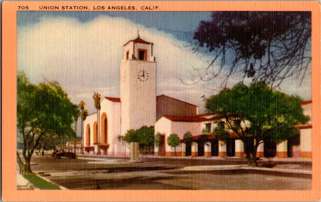 VINTAGE 1930'S UNION Station Street Parking View Clock Los Angeles CA ...