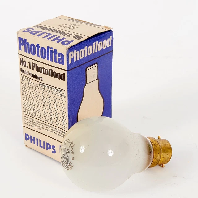 PHILIPS PHOTOLITA NO.1 PHOTOFLOOD 240/250V 275W BC PEARL BULB #CB5 £3. ...