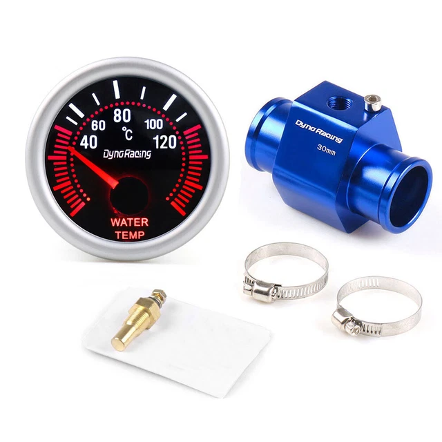 2&52MM WHITE LED Pointer Water Temp Gauge Meter + 30mm Joint Pipe ...