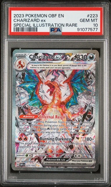 2023 POKEMON CHARIZARD ex 223/197 Obsidian Flames PSA 10 Special ...