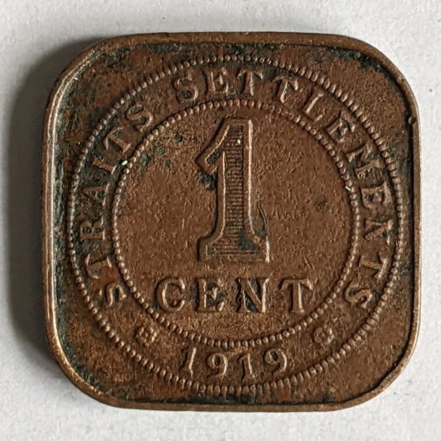 1919, STRAITS SETTLEMENTS, King George V, 1 cent coin £2.74 - PicClick UK