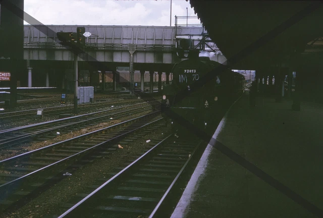 RAILWAY LOCOMOTIVE 35MM Slide – Br 73053 At Manchester Victoria Station ...