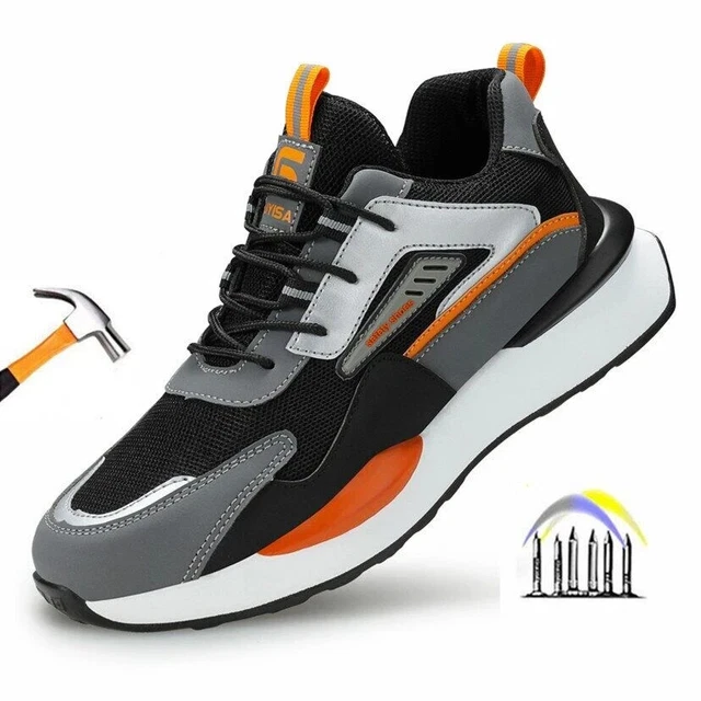 UK MENS LIGHTWEIGHT Safety Trainers Steel Toe cap Women Work Shoes ...