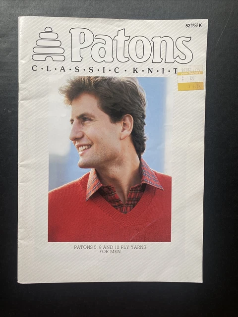 PATONS BOOK 52- Classic Knits for Men in 5, 8 & 12ply $6.00 - PicClick AU