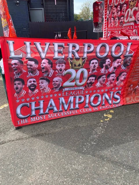 LIVERPOOL FC 2024/25 Premier League Winners Flag 5ft X 3ft Champions ...