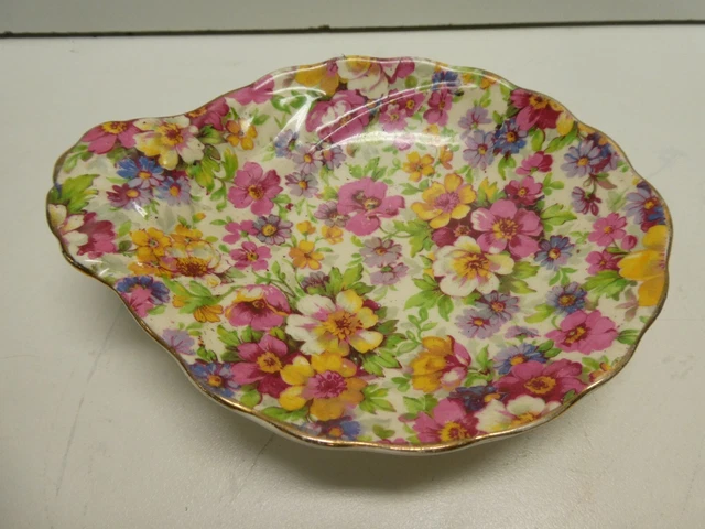 VINTAGE ART DECO James Kent Du Berry Pottery Plate Floral Allover ...