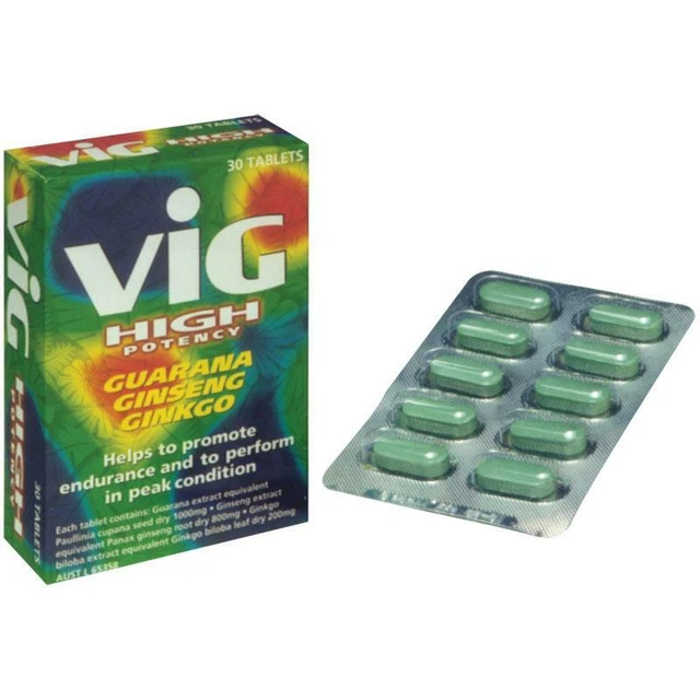 VIG TABLETS HIGH Potency 30 (Guarana, Ginseng, Ginkgo) $17.95 - PicClick AU