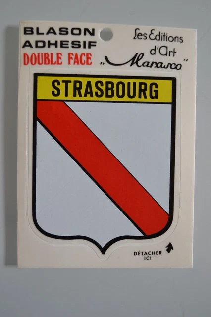 STRASBOURG ECUSSON BLASON Adhesif Double Face Armoiries Heraldique ...