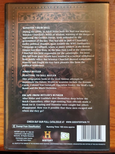 THE ICONS OF History Collection Winston Churchill&Adolf Hitler Dvd £5. ...