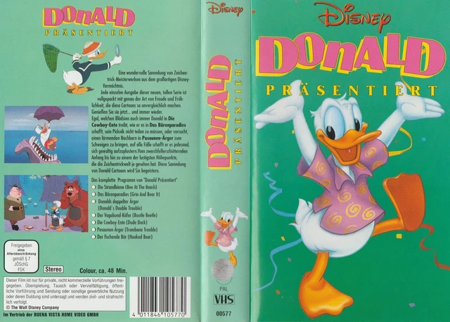 DISNEY DONALD PRÄSENTIERT Sammlung von Zeichentrick VHS mit Hologramm £ ...