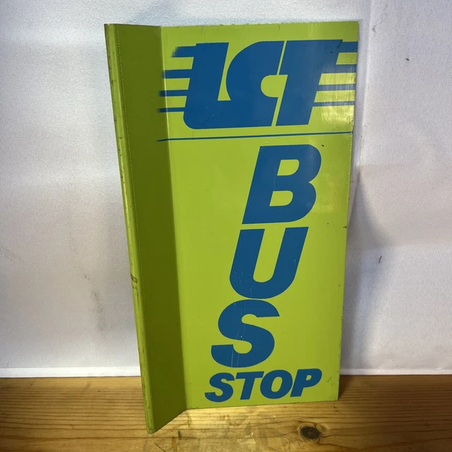 VINTAGE LCT AC TRANSIT Flange Bus Stop Sign - Bay Area California 14” X ...