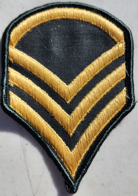 VTG US ARMY E-6 Staff Sergeant Gold Green Embroidered Military Patch ...