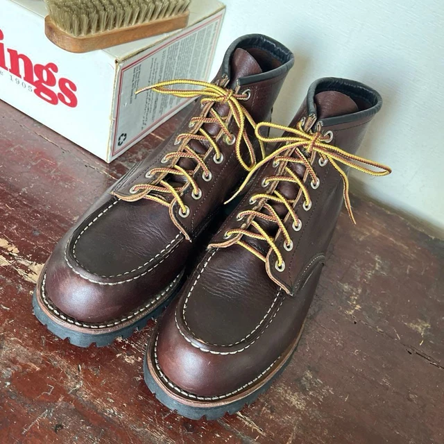 RED WING BOOTS 8146 Vibram sole 100 US8D Leather Black/Cherry 0027624K ...
