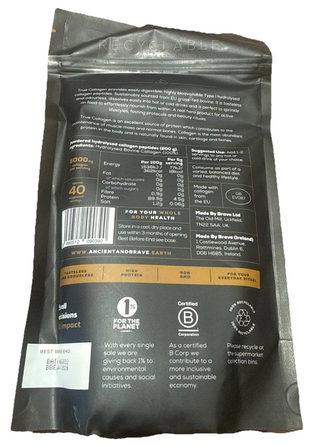 ANCIENT AND BRAVE - True Collagen Powder - 200g - Sealed - Exp11/28 £25 ...