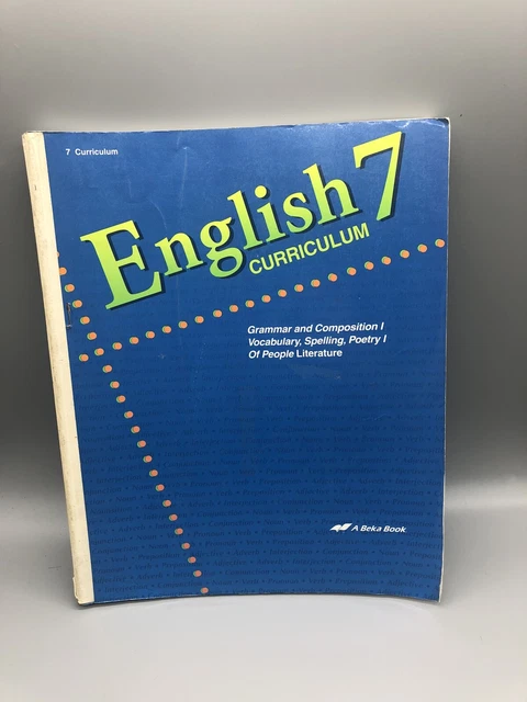 ABEKA ENGLISH 7 Curriculum Homeschool English Spelling Vocabulary ...