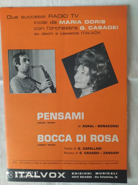 MARIA DORIS CON l'orchestra di G. CASADEI "PENSAMI" - "BOCCA DI ROSA ...
