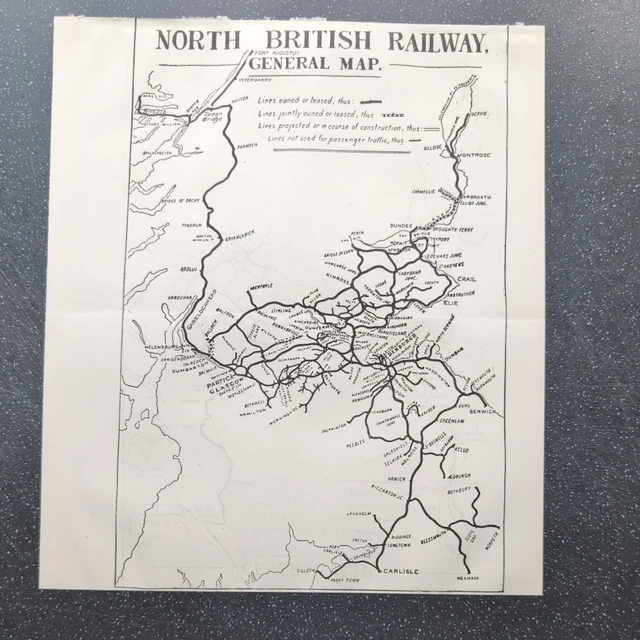 ORIGINAL 1918 RAILWAY Map of North British Railway General Map £7.05 ...