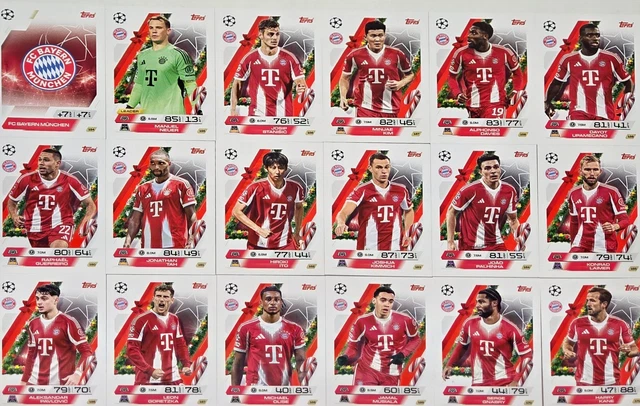 TOPPS MATCH ATTAX 2025 2026 all 18 FESTIVE cards Bayern München EUR 7 ...