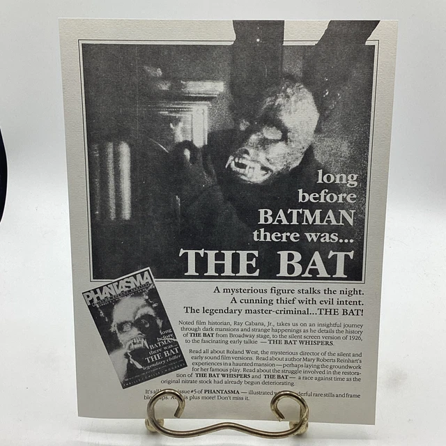 1989 PHANTASMA HORROR Magazine 1930s Film The Bat Whispers Cover ...