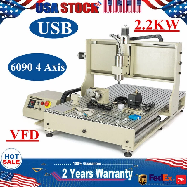 USB! 4 AXIS 6090 CNC Router 3D Engraver Metal Milling Drilling Machine ...
