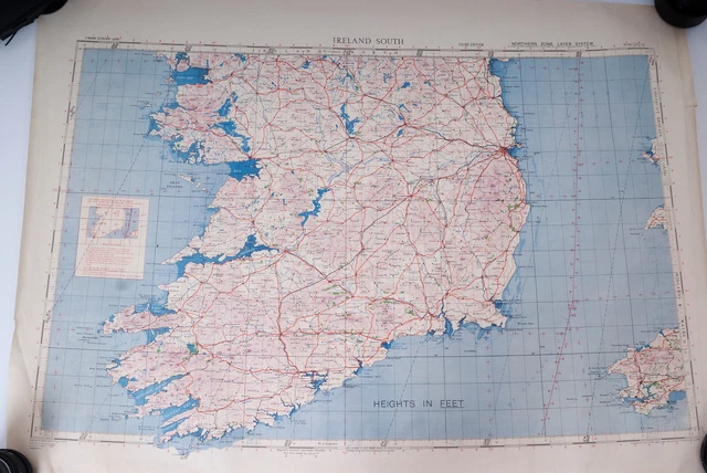 ORIGINAL OS WWII WAR OFFICE paper map of Ireland South dated 1940 '43 £ ...