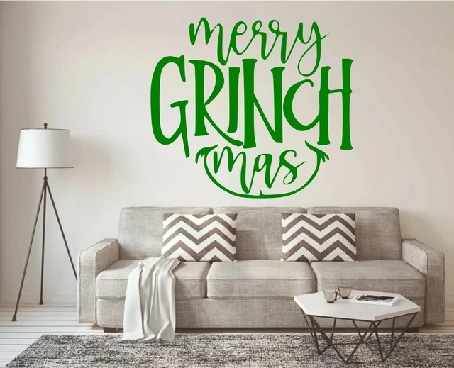 GRINCH STICKER MERRY Grinchmas Santa Christmas Window vinyl Decal Art ...