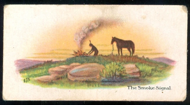 1920S INDIAN SERIES Card WILLARDS Chocolates V101 #43 SMOKE SIGNALS ...
