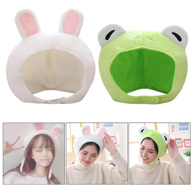 FROG RABBIT EAR Hat Plush Animal Head Head Party Photo £8.17 - PicClick UK